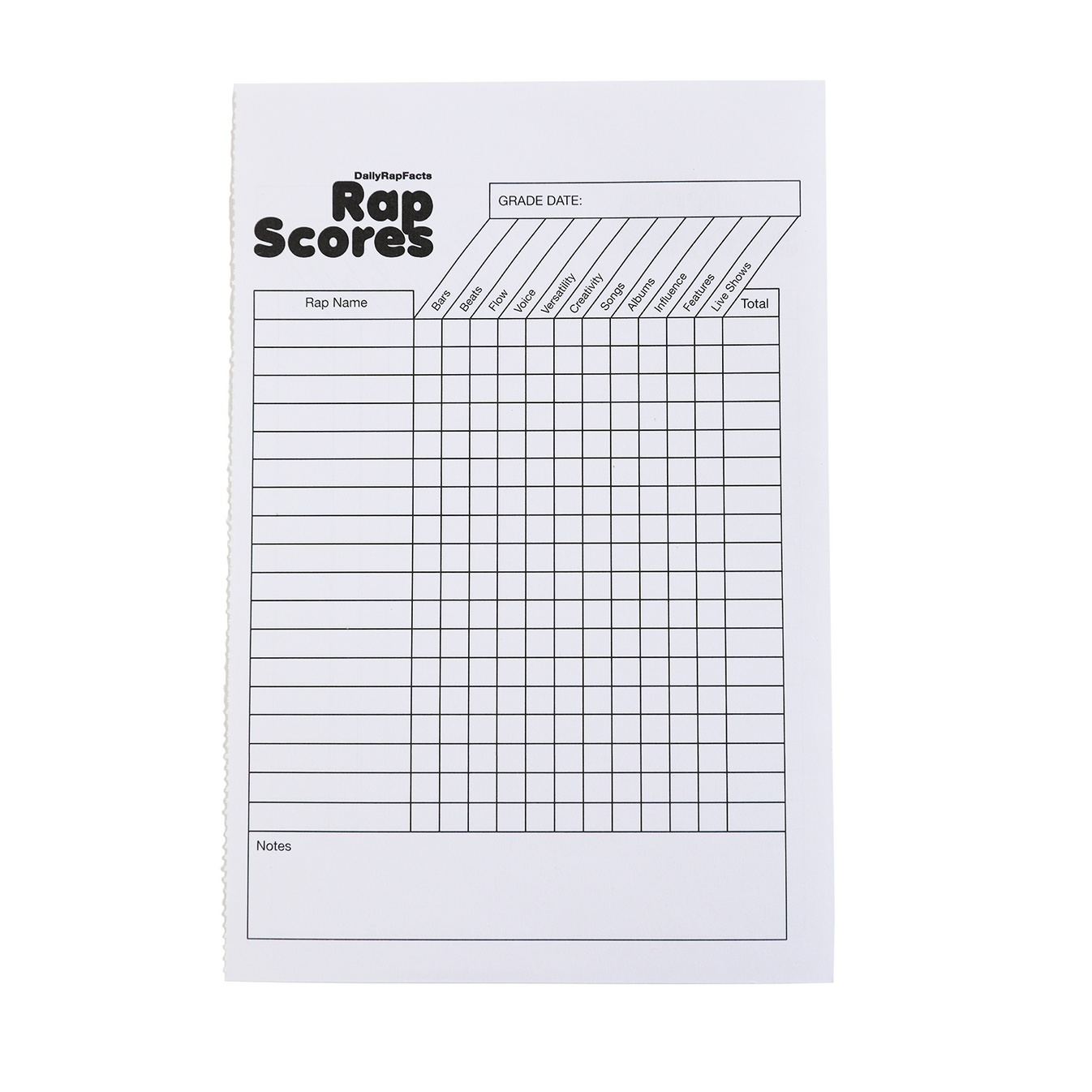 Rap Scores: A Rap/Hip-Hop Gradebook | DailyRapFacts Store